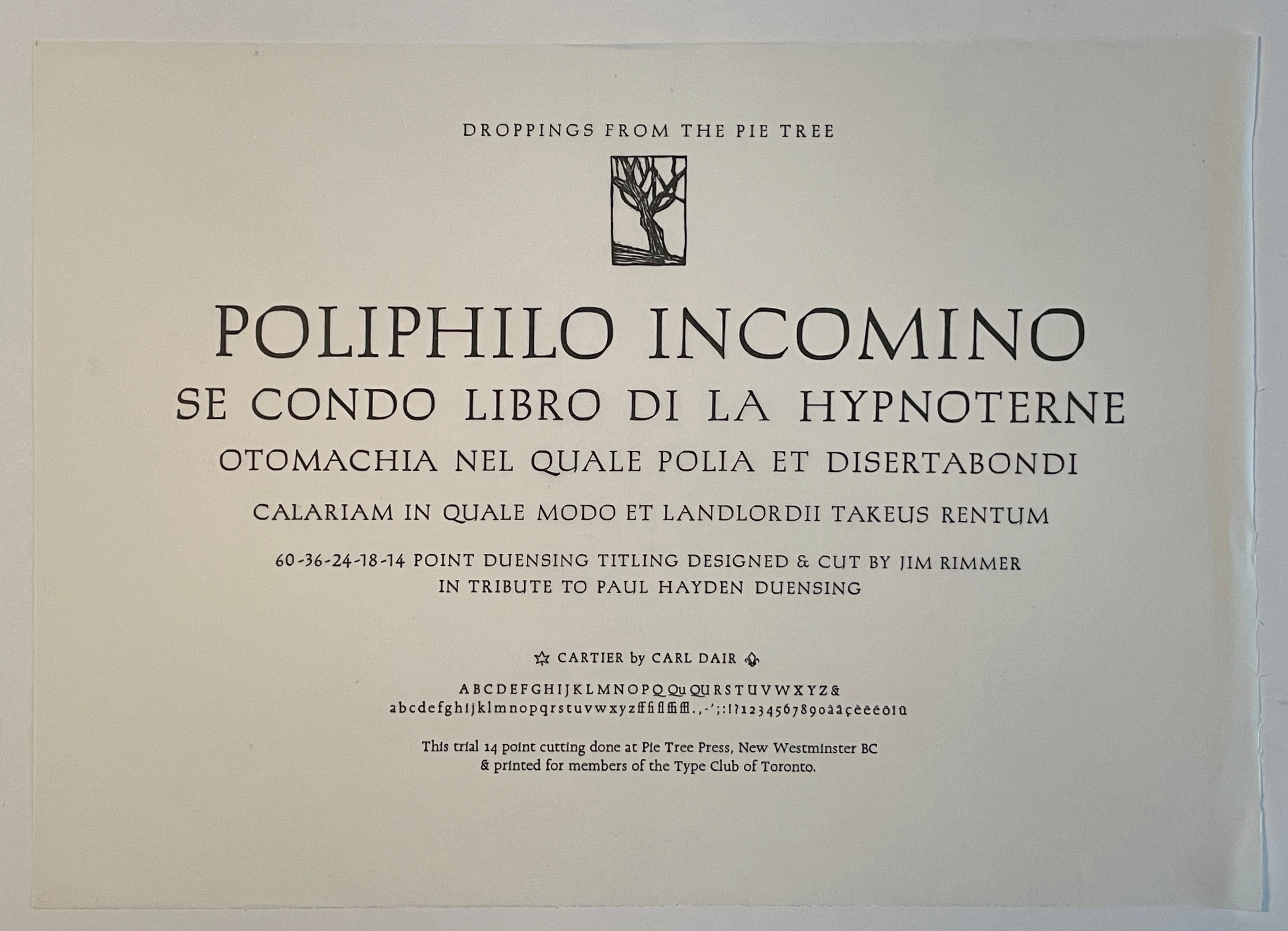 Duensing Type Specimen print – DRY Inc.