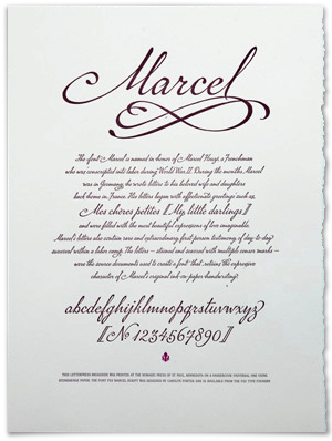 Marcel Script Specimen – DRY Inc.